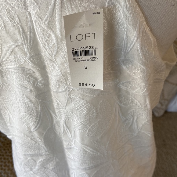 LOFT | Tops | Nwt Loft Embroidery White Tank | Poshmark